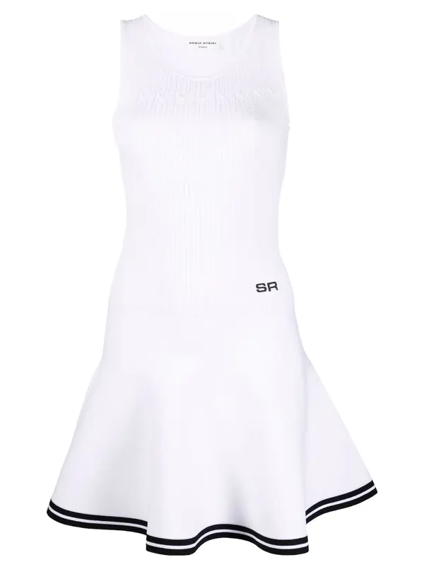 Sonia Rykiel Paris Pointelle Knit Mini Dress - White