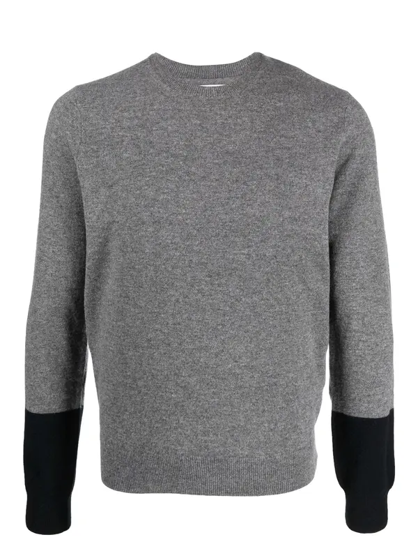 Comme Des Garçons Two-tone Wool Jumper - Grey