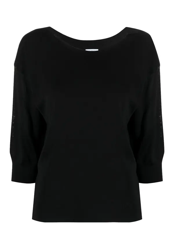 Malo Fine-knit Top - Black
