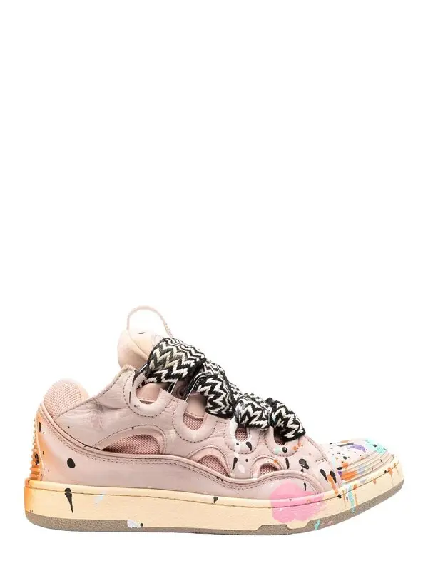 LANVIN Paint-splatter Low-top Sneakers - Pink