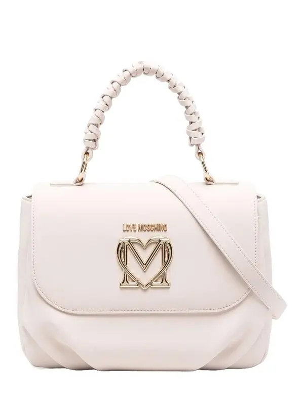 Moschino Heart Logo-plaque Top-handle Tote Bag - Neutrals
