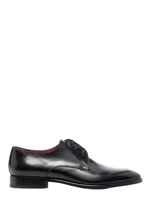 Corneliani Leather Derby Shoes - Black