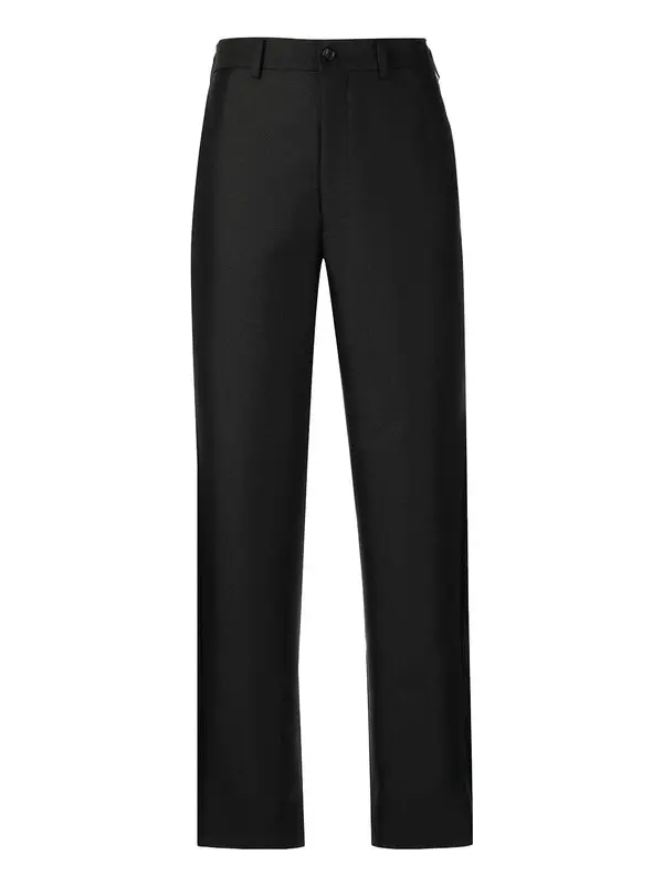 Comme Des Garçons Fringed Straight-leg Trousers - Black