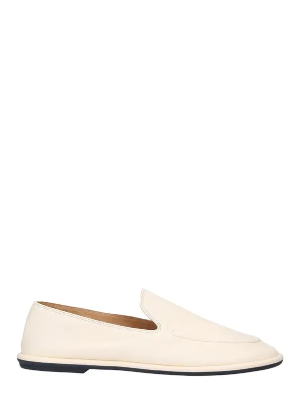 THE ROW Canal Leather Loafers - Beige