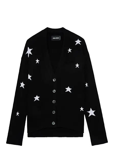 Zadig&Voltaire Mirka Star-pattern Cashmere Cardigan - Noir