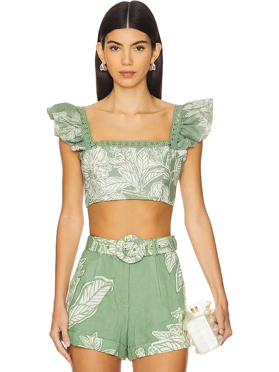 Hemant & Nandita Crop Top - Green