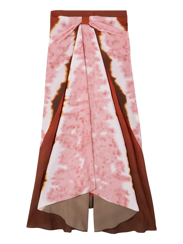 Altuzarra Kalliope Tie-dyed Satin Midi Skirt - Red