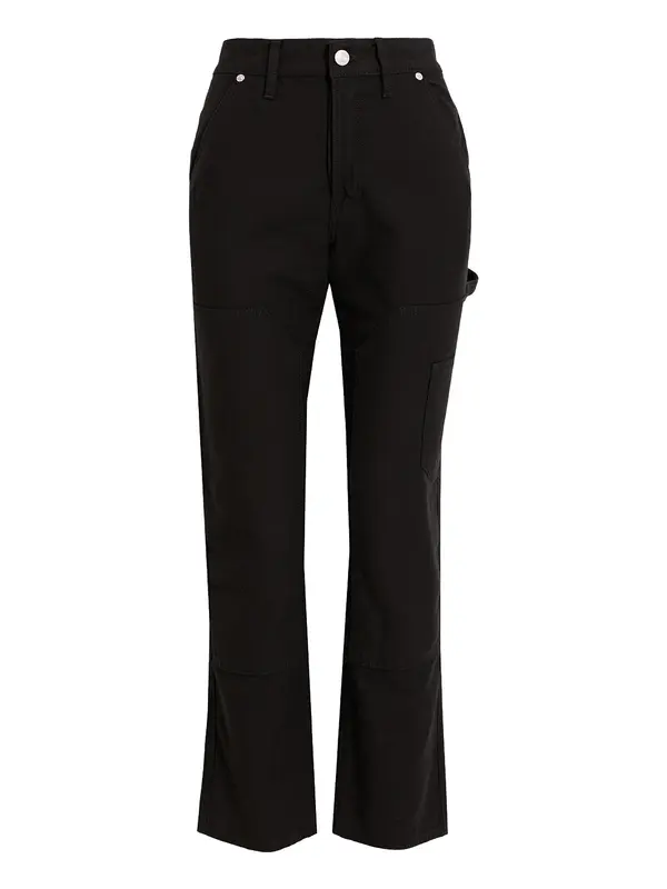 FRAME Le Slouch Straight-leg Cotton-canvas Pants - Black