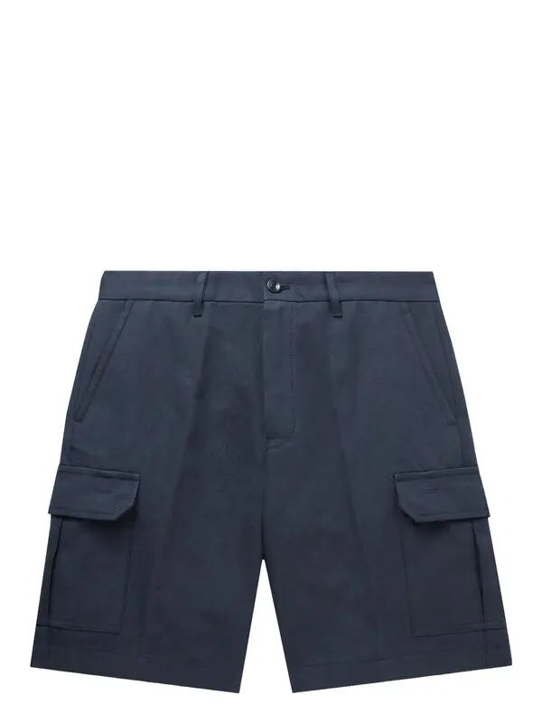 Loro Piana Straight-leg Cotton And Linen-blend Cargo Shorts - Blue