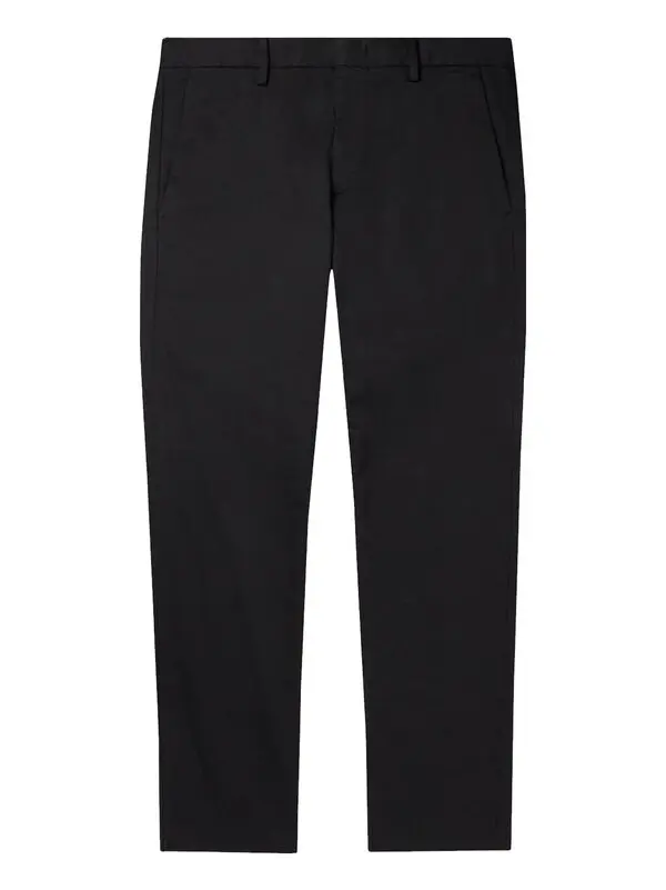 Nn07 Theo Slim-fit Organic Cotton-blend Chinos - Black