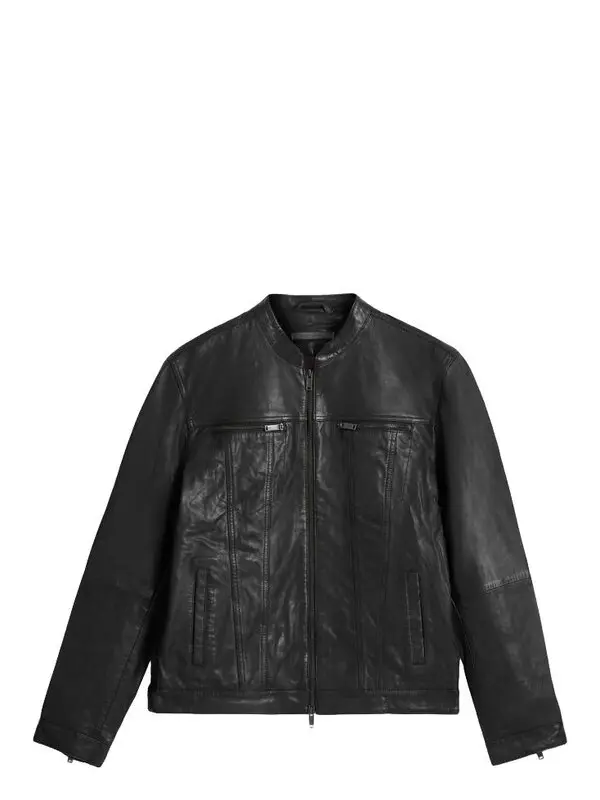 John Varvatos Star U. S.a. Zip-front Leather Jacket - Black