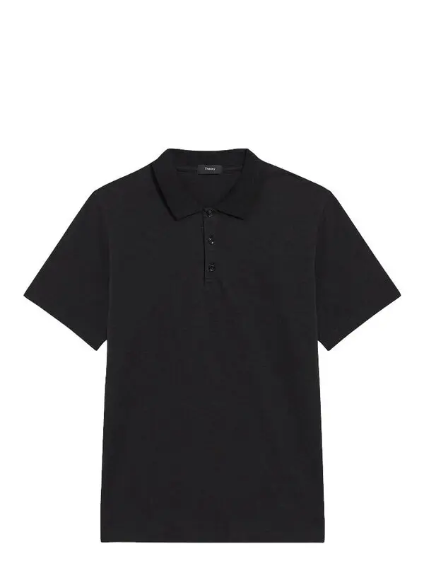 Theory Bron Cotton Polo Shirt - Black