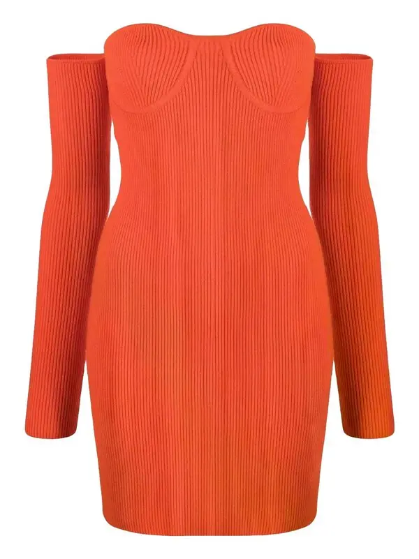 Helmut Lang Contour Sweetheart-neck Mini Dress - Orange