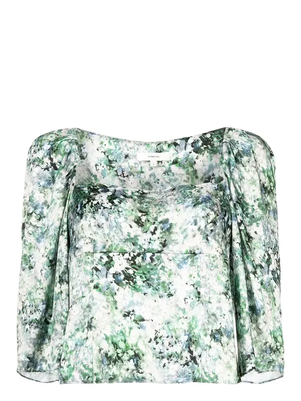 Vince Floral Print Blouse - Green