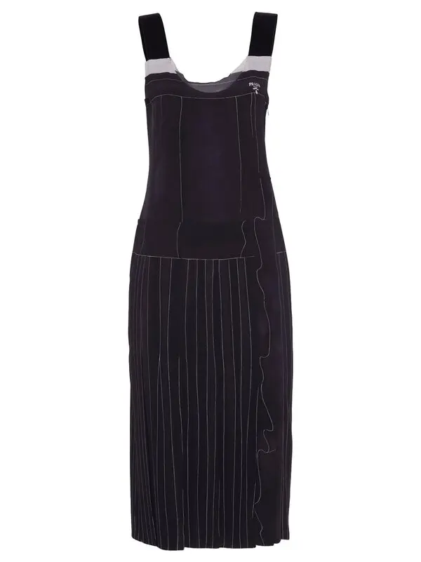 Prada Sleeveless Silk Midi Dress - Black