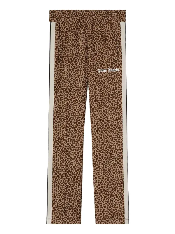 Palm Angels Leopard Print Jacquard Track Pants - Neutrals