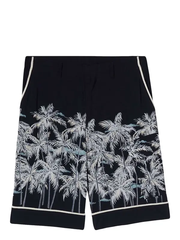 Palm Angels Palms-print Bermuda Shorts - Black