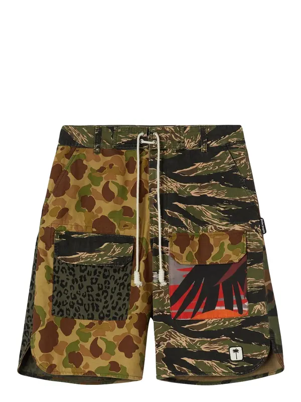 Palm Angels Multi-print Cargo Shorts - Brown