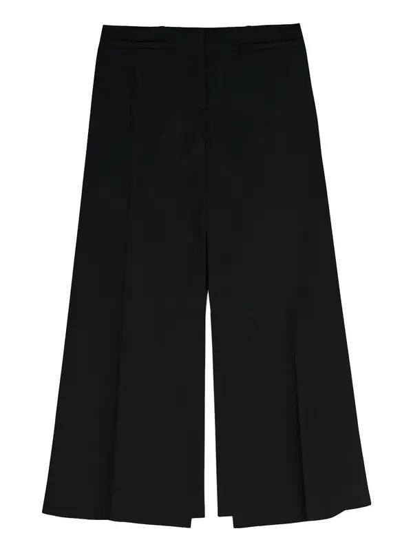 Victoria Beckham Tailored Wool Midi Skirt - Black