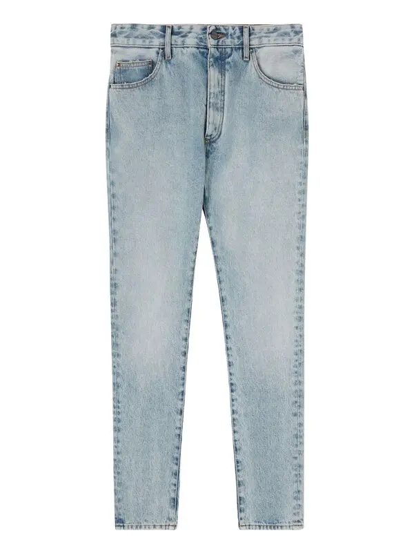 Palm Angels Logo-print Faded Jeans - Blue