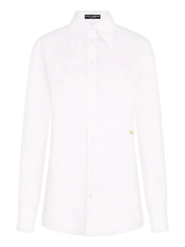 Dolce & Gabbana Dg-logo Poplin Shirt - White