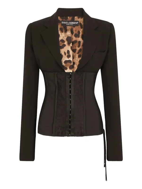 Dolce & Gabbana Lace-up Bustier Jacket - Black
