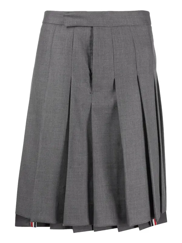 Thom Browne High-low Hem Pleated Skirt - Grey
