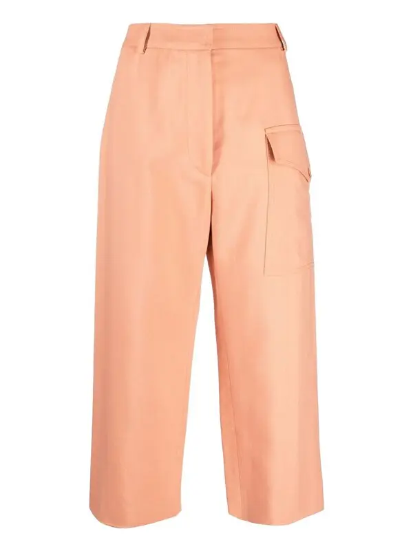 Stella McCartney Cropped Straight-leg Cotton Trousers - Orange