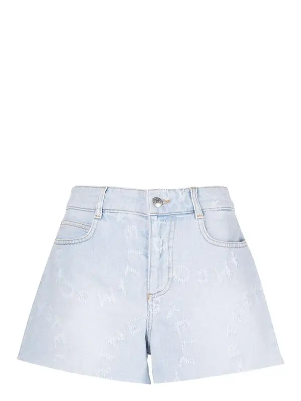 Stella McCartney Logo Denim Shorts - Blue