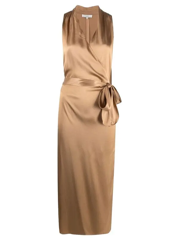 Vince Ruched Midi Dress - Neutrals