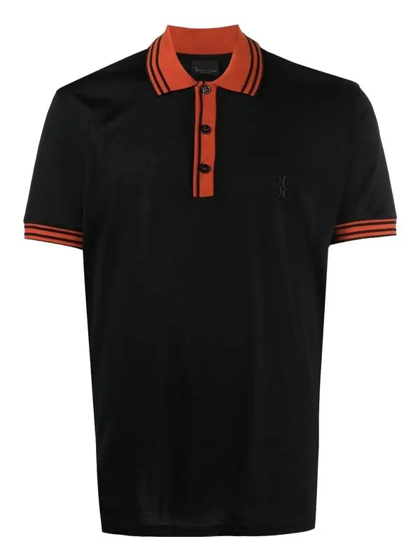 BILLIONAIRE Logo-embroidered Cotton Polo Shirt - Black