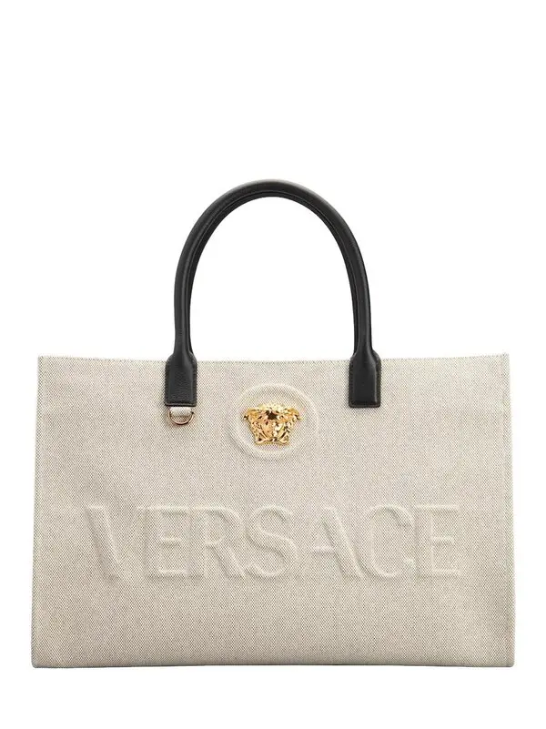 Versace La Medusa Logo Tote Bag - Black