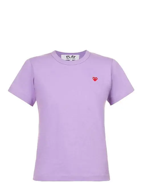 Play Comme Des Garcon Comme Des Garçons Play Heart-embroidered T-shirt - Purple