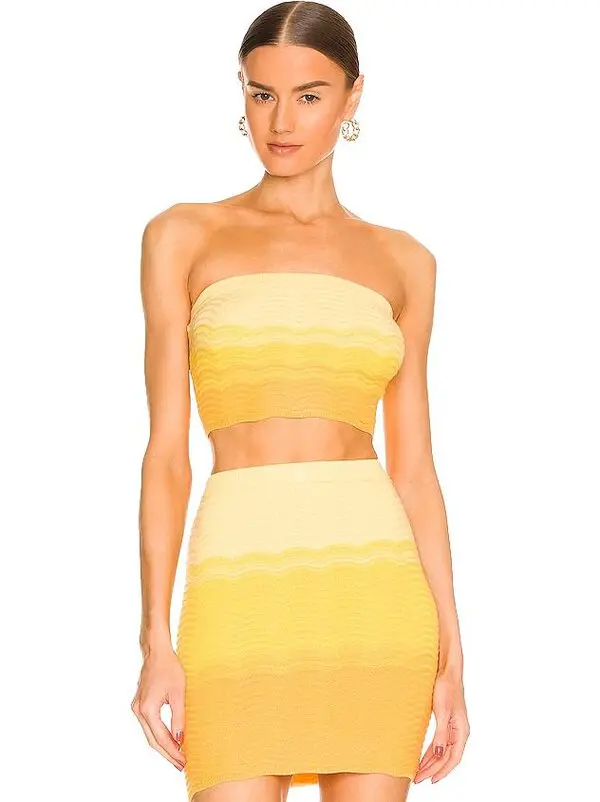 CAMILA COELHO Avalon Knit Top - Yellow Ombre