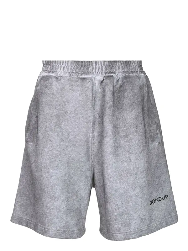 DONDUP Logo-print Cotton Track Shorts - Grey