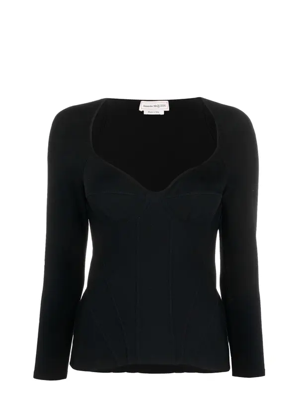 Alexander McQueen Inserted-bra Detail Top - Black