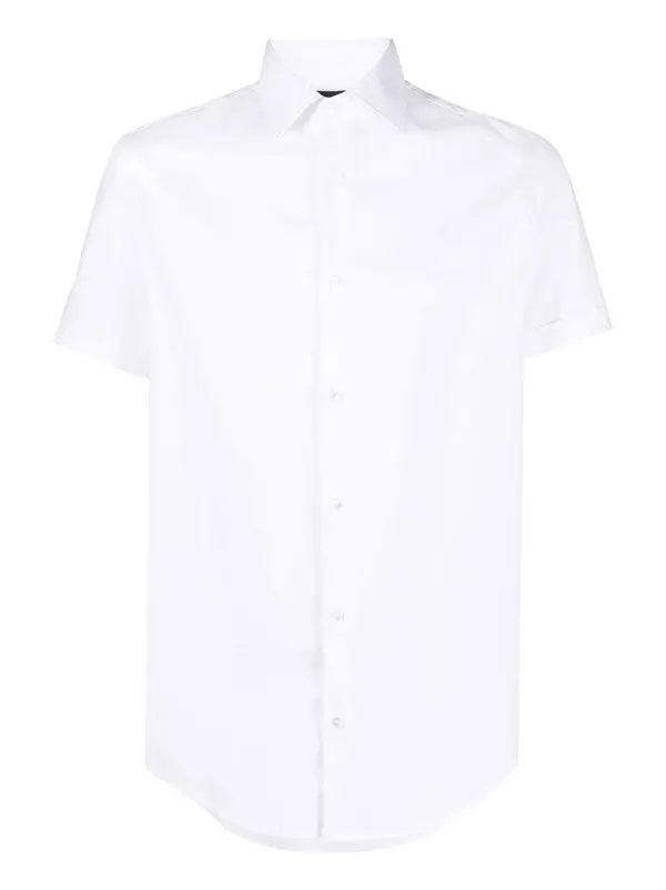 Emporio Armani Short-sleeved Poplin Shirt - White
