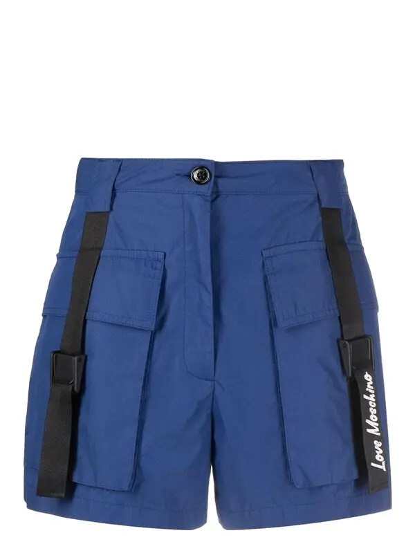 Moschino High-waisted Cargo Shorts - Blue