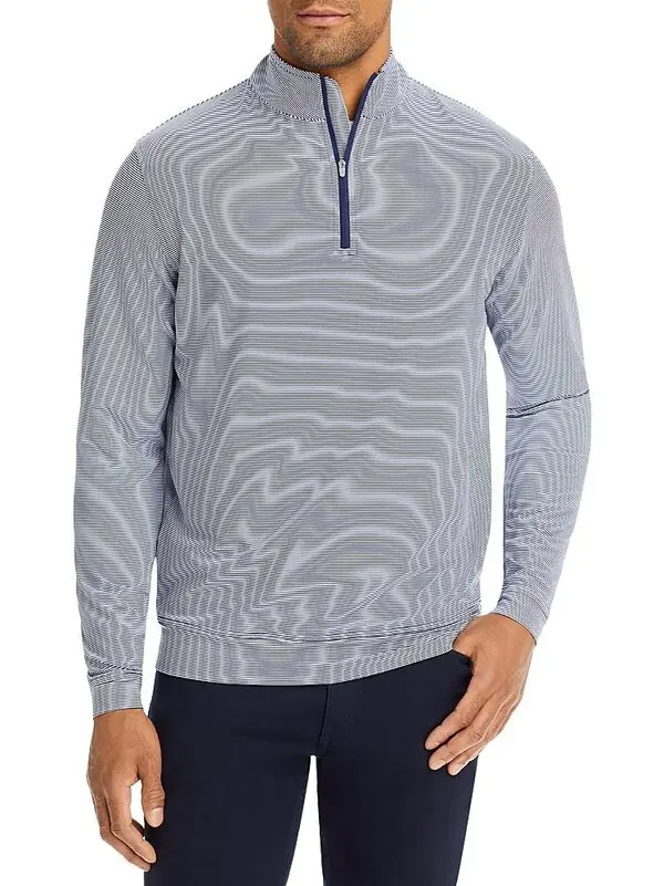 Peter Millar Crown Sport Perth Loop Quarter Zip Pullover - Navy/white