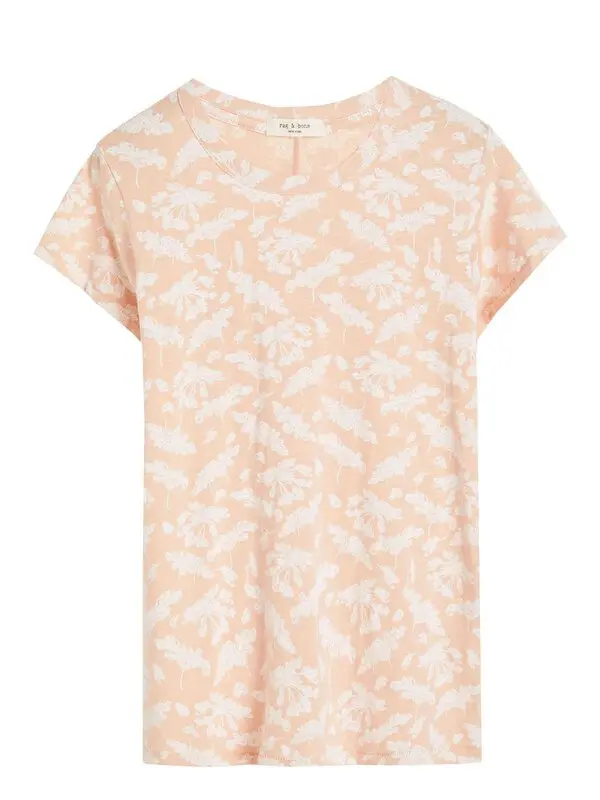 Rag & Bone Floralprint Organic Pima Cottonjersey Tshirt - Blush