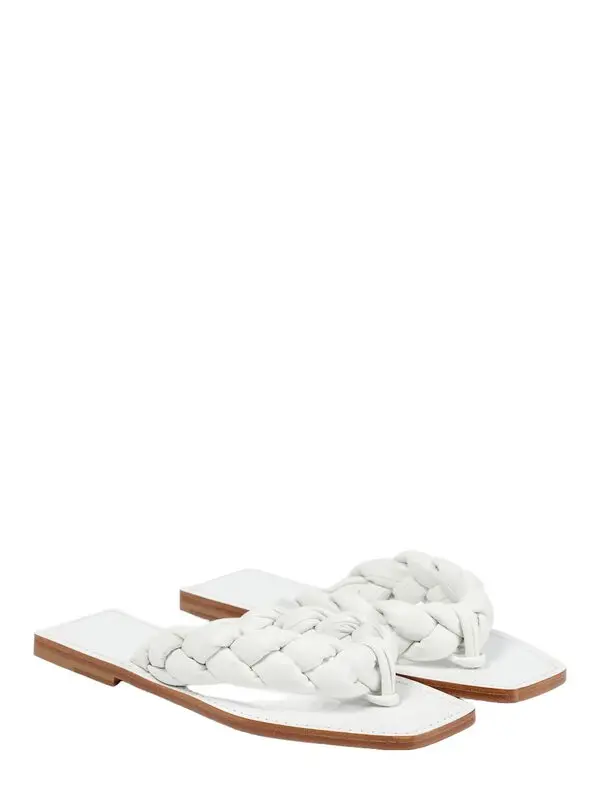 CHRISTIAN LOUBOUTIN Briotonga Leather Thong Sandals - White