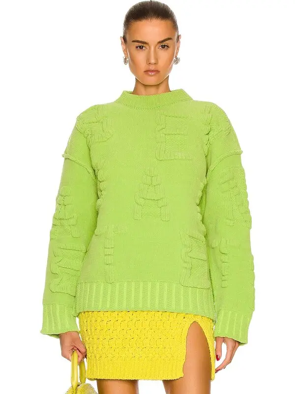 Bottega Veneta Alphabet Chenille Knit Sweater - Caterpillar