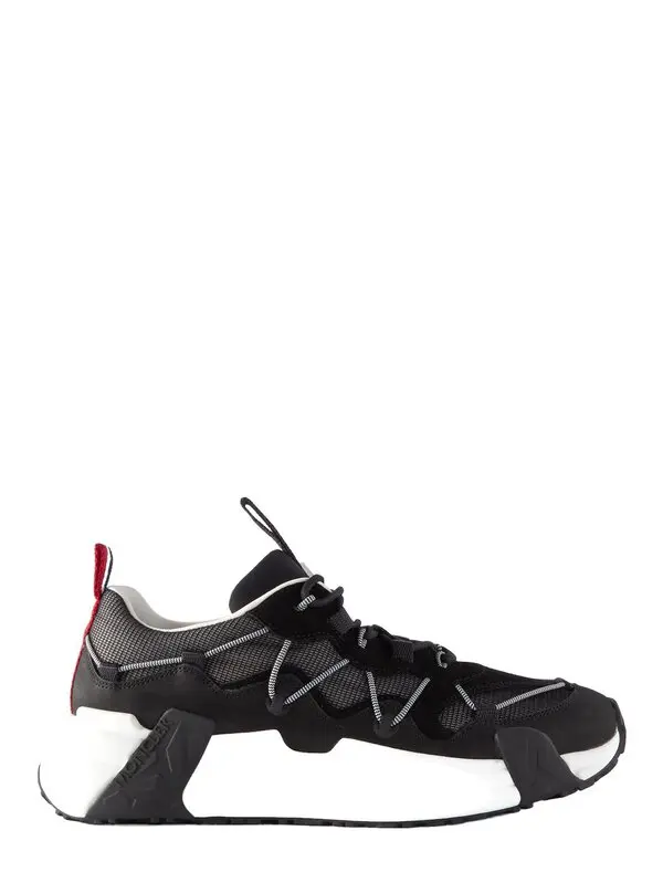 Moncler Compassor Nubuck And Suede Sneakers - Black