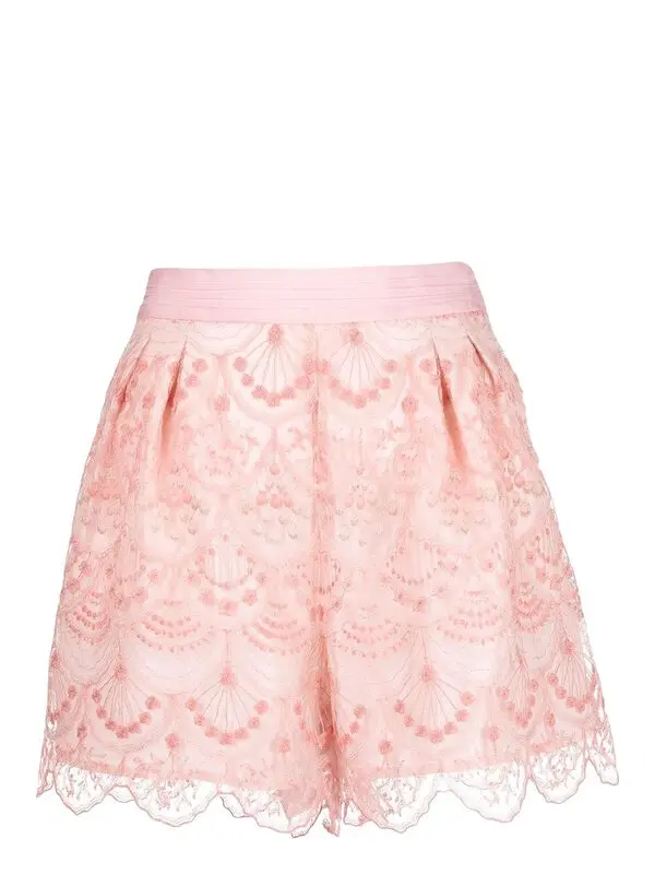 Shiatzy Chen Art Deco Lace Shorts - Pink