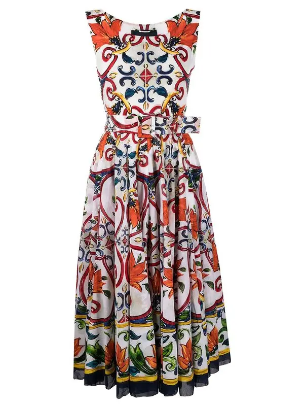 Samantha Sung Aster Tile-print Midi Dress - Multicolour