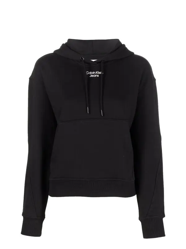 Calvin Klein Cotton Logo Hoodie - Black