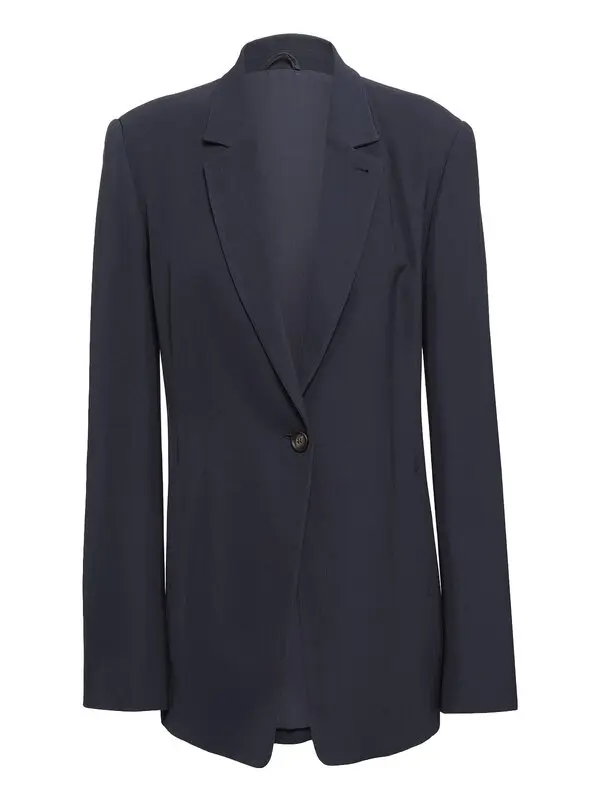 Brunello Cucinelli Crepe Blazer - Navy