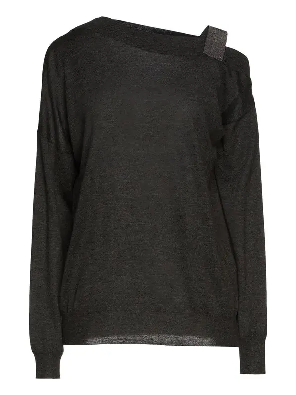 Brunello Cucinelli Mélange Cashmere And Silk-blend Sweater - Charcoal