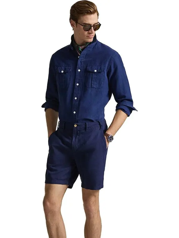 Ralph Lauren Classic Fit 8.5-inch Linen-cotton Short - Spring Navy