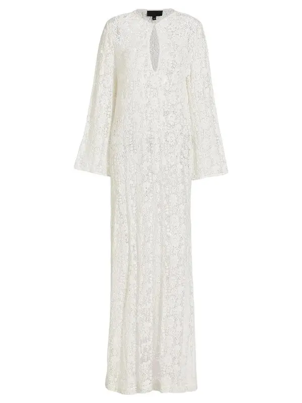 NILI LOTAN Della Lace Maxi Dress - Ivory